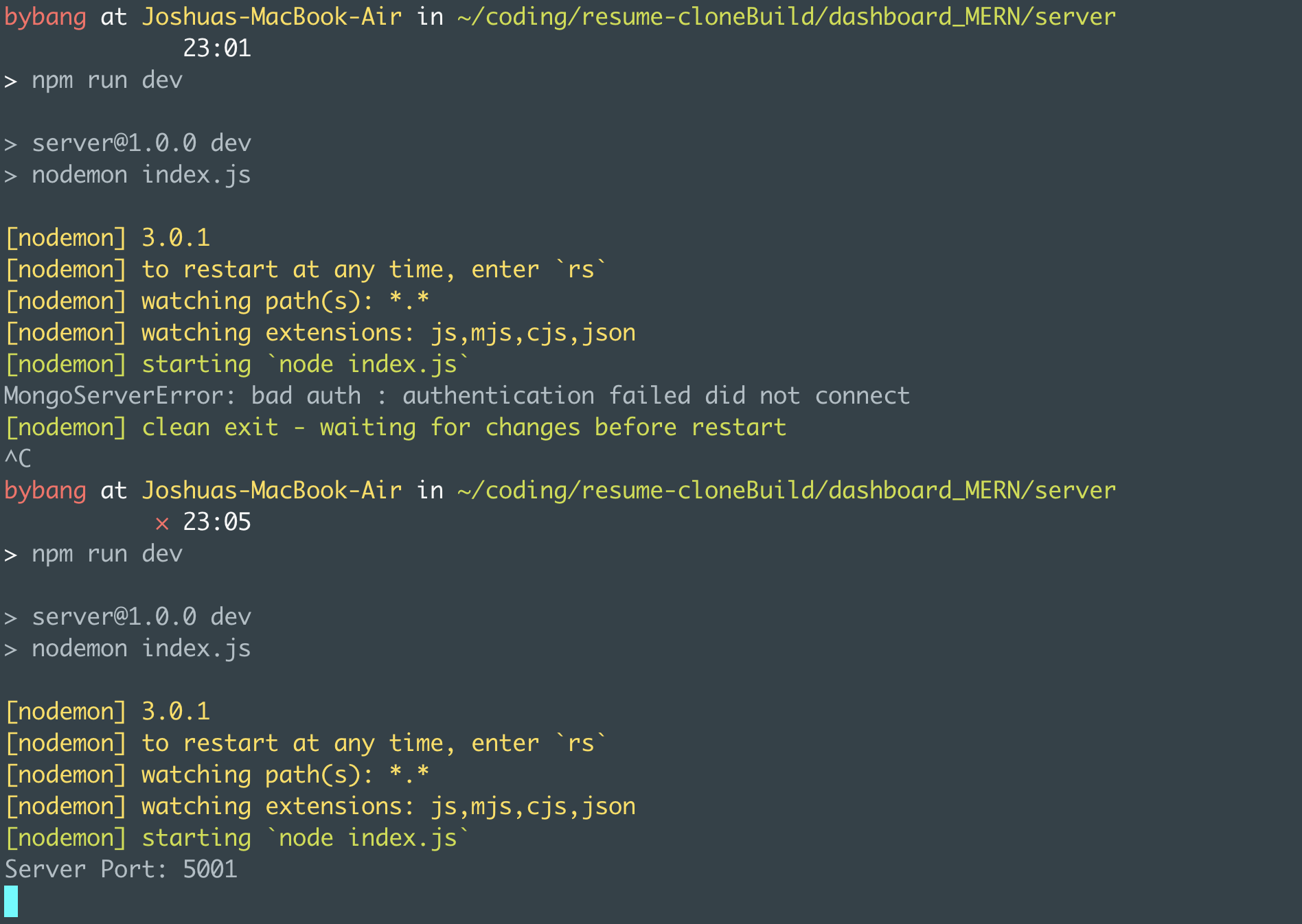 [MERN] dashboard clone coding practice | Joshua Bang